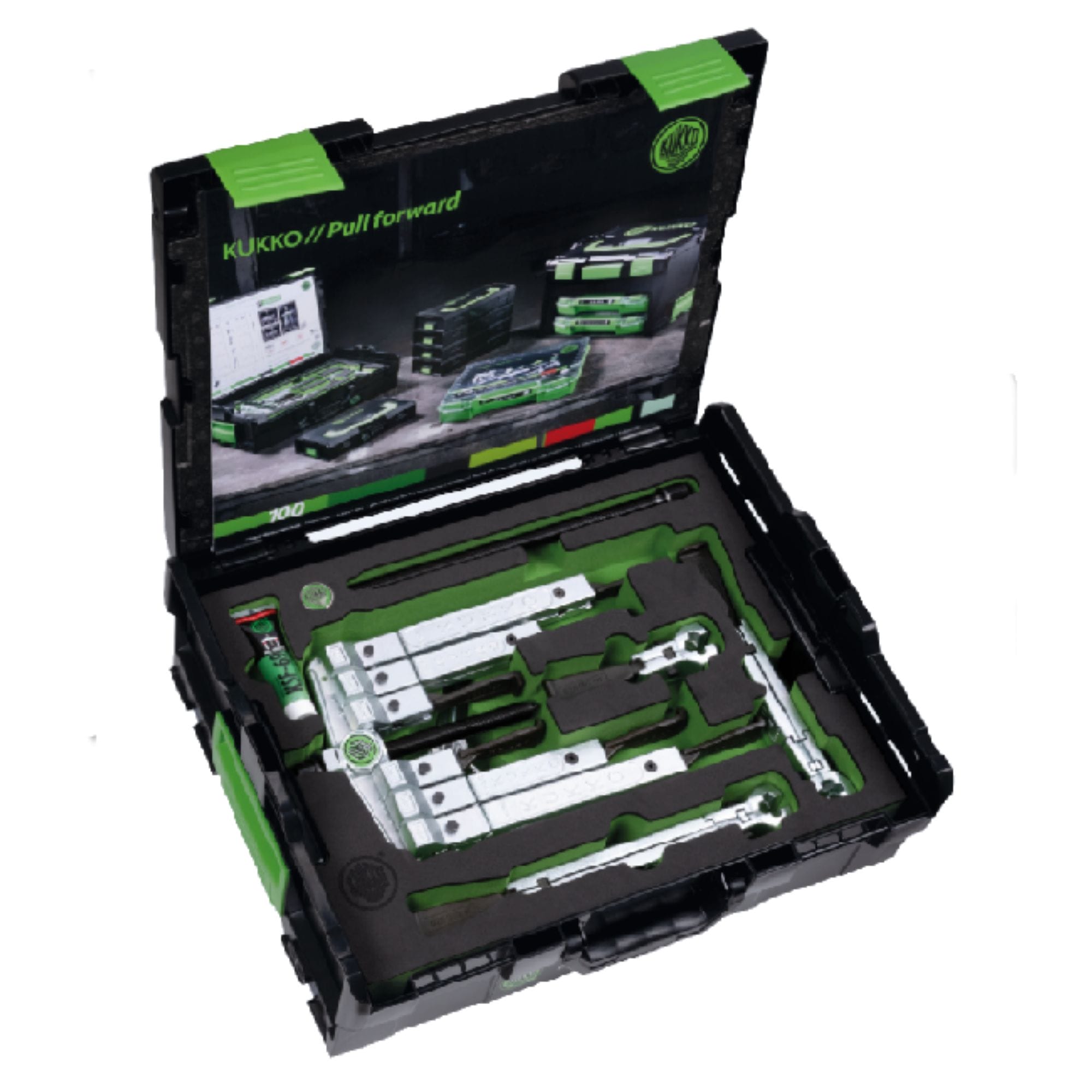 2- and 3-jaw universal puller set with extremely narrow, quick ...