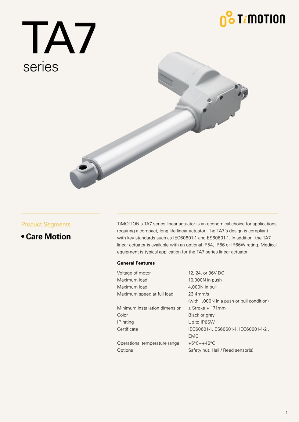 TIMOTION Datasheet_Ta7-W